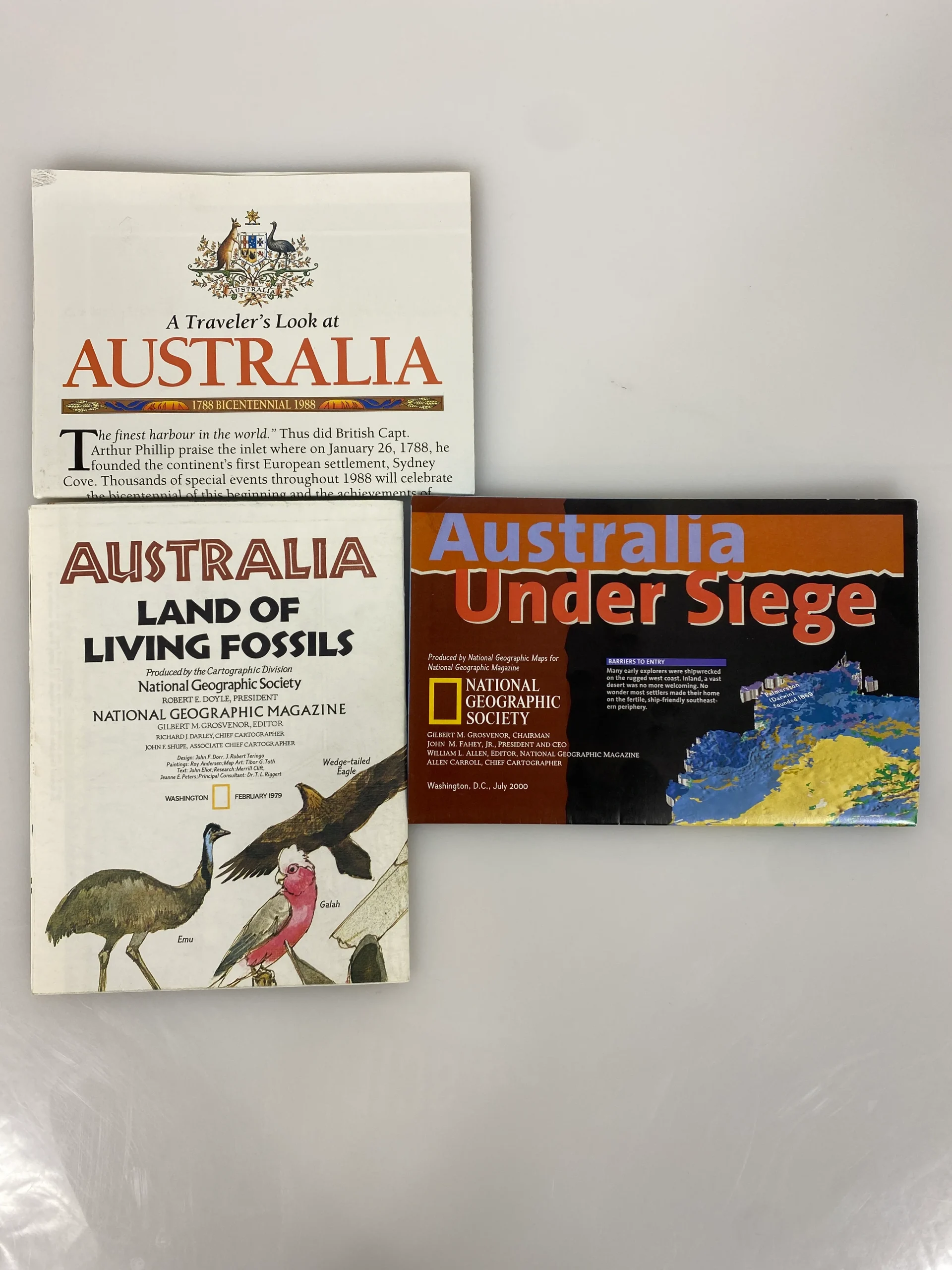 3 Nat Geo Australia Wall Maps Land of Living Fossils/Traveler's Look ...